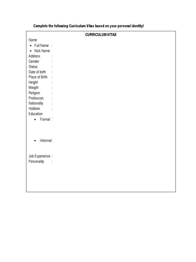 Personal CV Template | PDF | Social Science | Self-Improvement