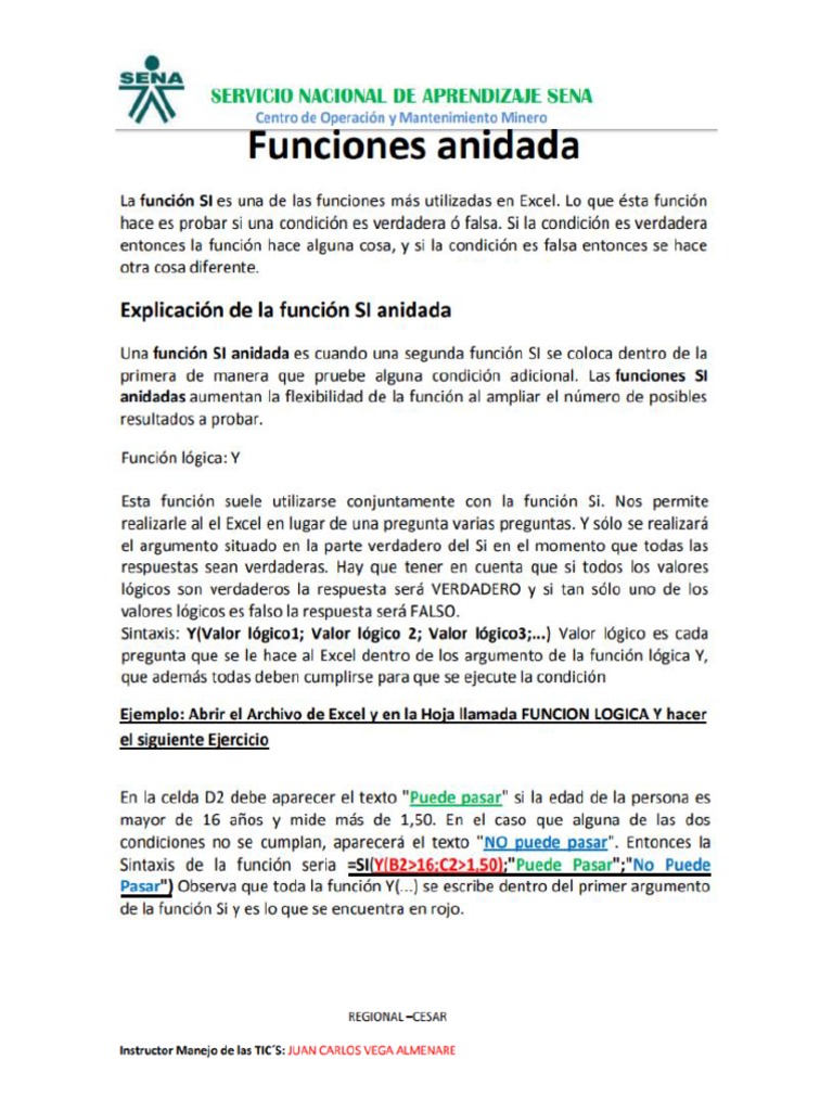 PRACTICA 2 Funciones Anidadas Y O | PDF
