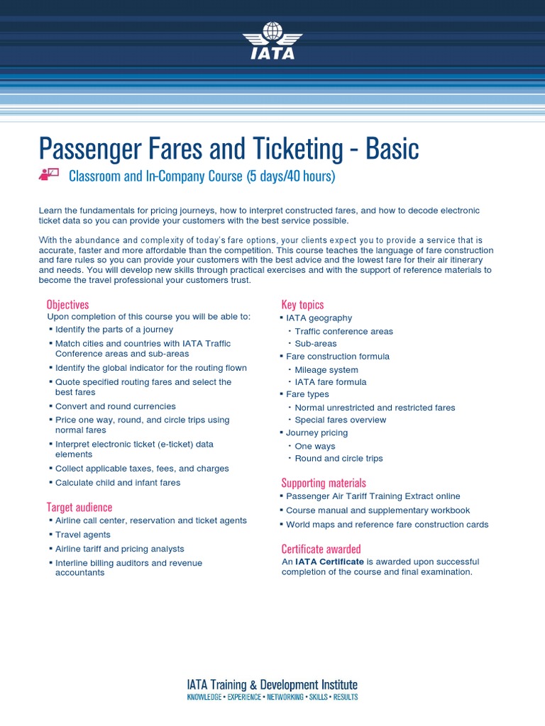 Training Talf28 Passenger Basic Fares | PDF | Fare | Services (Economics)