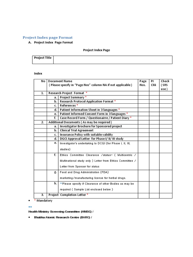 Project Index Page Format Guide | PDF | Law