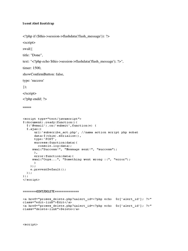 Sweet Alert Bootstrap | PDF