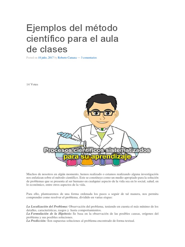 Ejemplos Del Método Científico para El Aula de | PDF | Método ...