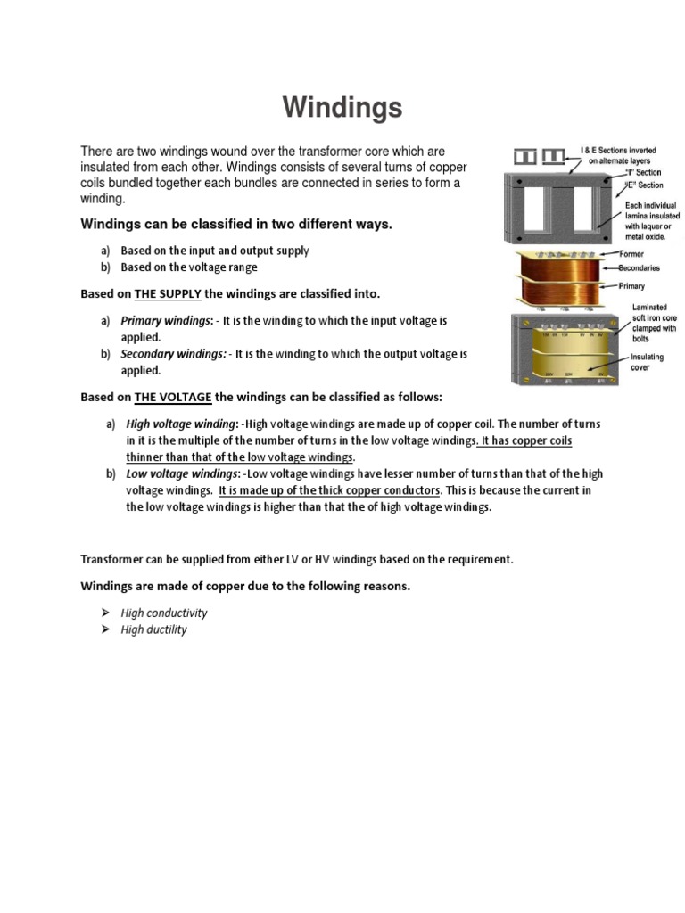 Windings: Windings Can Be Classified in Two Different Ways | PDF