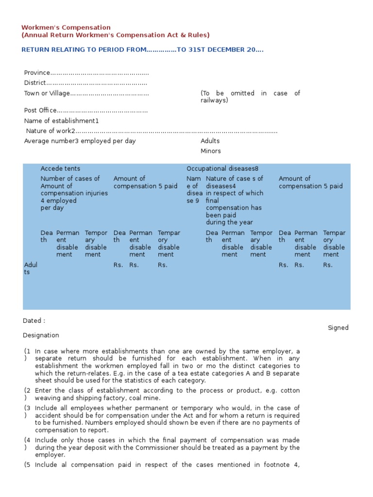 Calculating Workmen's Compensation Returns | PDF | Working Conditions ...