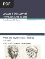 1 - History of Psychological Testing | PDF | Psychological Testing ...