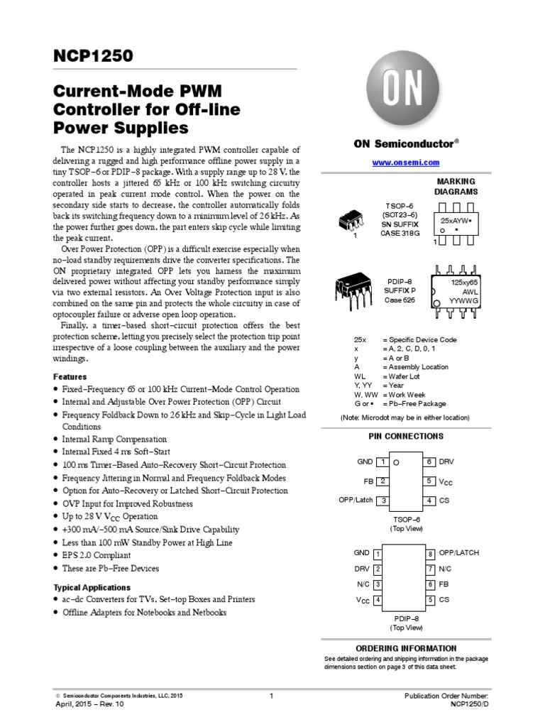 NCP1250 D | PDF | Power Supply | Electronic Circuits