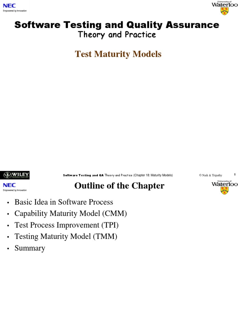 Software Testing and Quality Assurance: Test Maturity Models | PDF ...