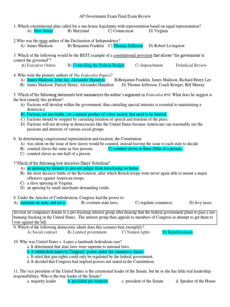 Ap Gopo Final Review Key | PDF | United States Constitution | U.S. State