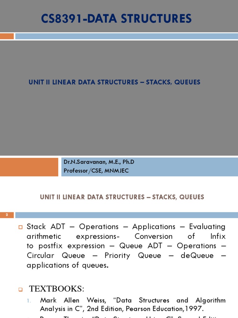Cs8391 Data Structures Unit II | PDF | Queue (Abstract Data Type) | Scheduling (Computing)