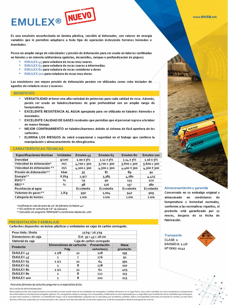2018 08 Ficha Tecnica Emulsion Emulex Final | Química | Naturaleza