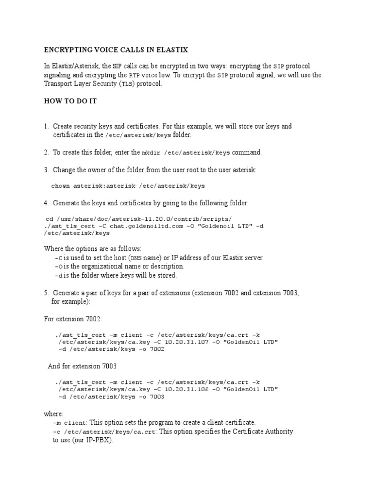 Encrypting Voice Calls in Elastix and Fail2ban | PDF | Session Initiation Protocol | Transport ...