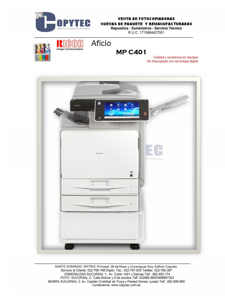 Ricoh MPC 401 PDF | PDF | Tecnología digital | Ingeniería Electrónica