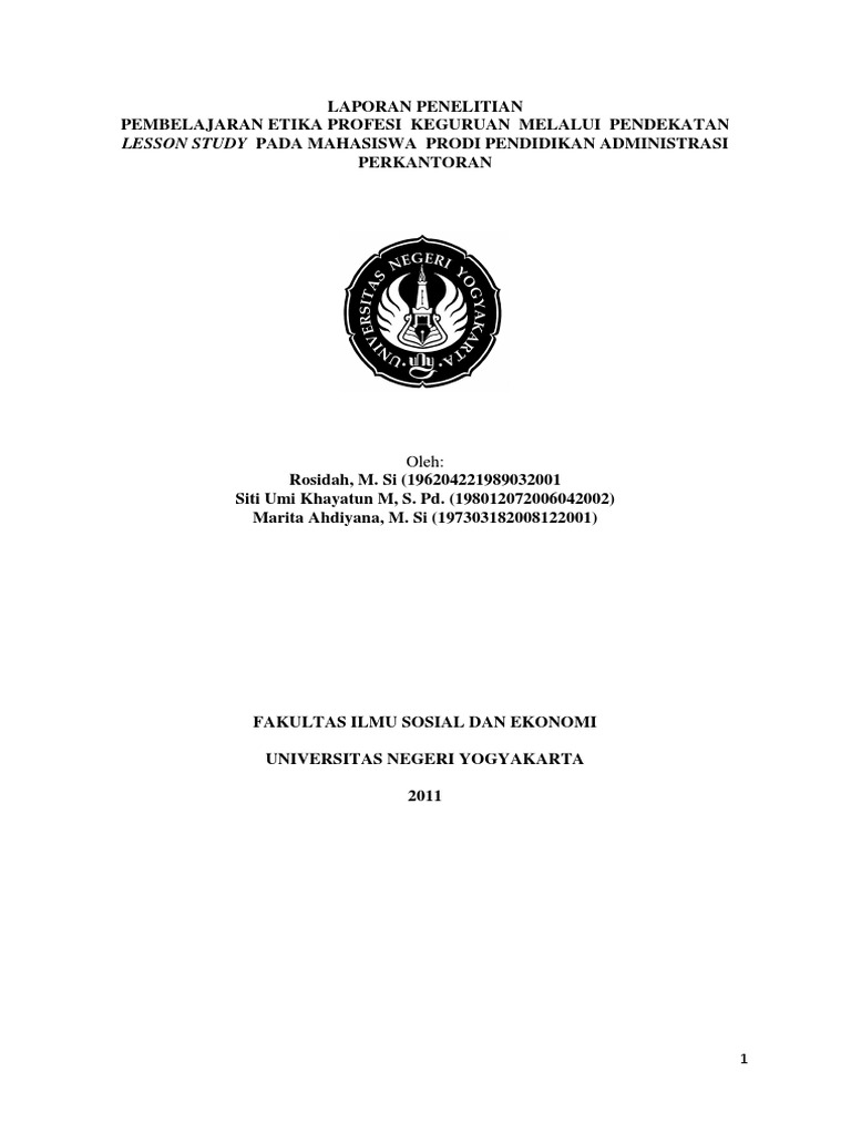 Laporan Penelitian Pembelajaran Etika Profesi Keguruan Melalui ...
