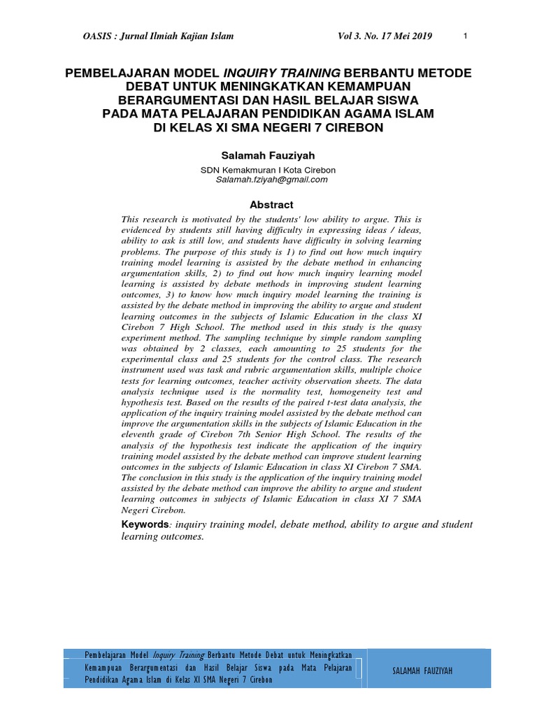 Jurnal Salamah Oret Oret | PDF | Research Methods | Learning