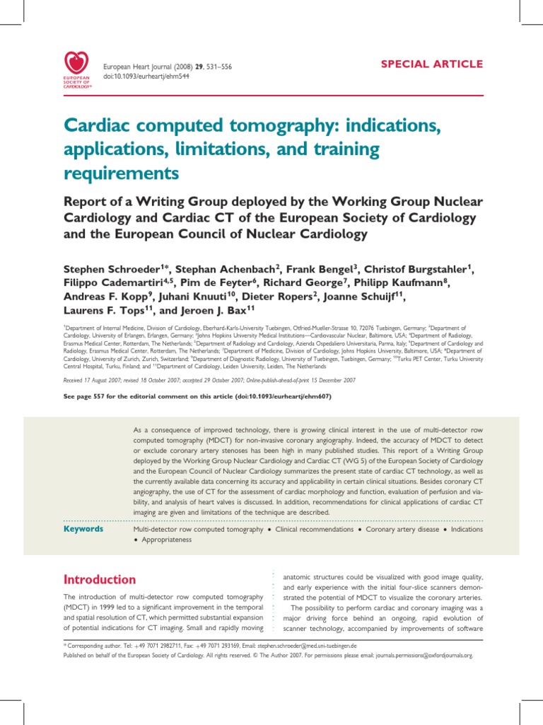 Cardiac Computed Tomography | PDF | Ct Scan | Angiography