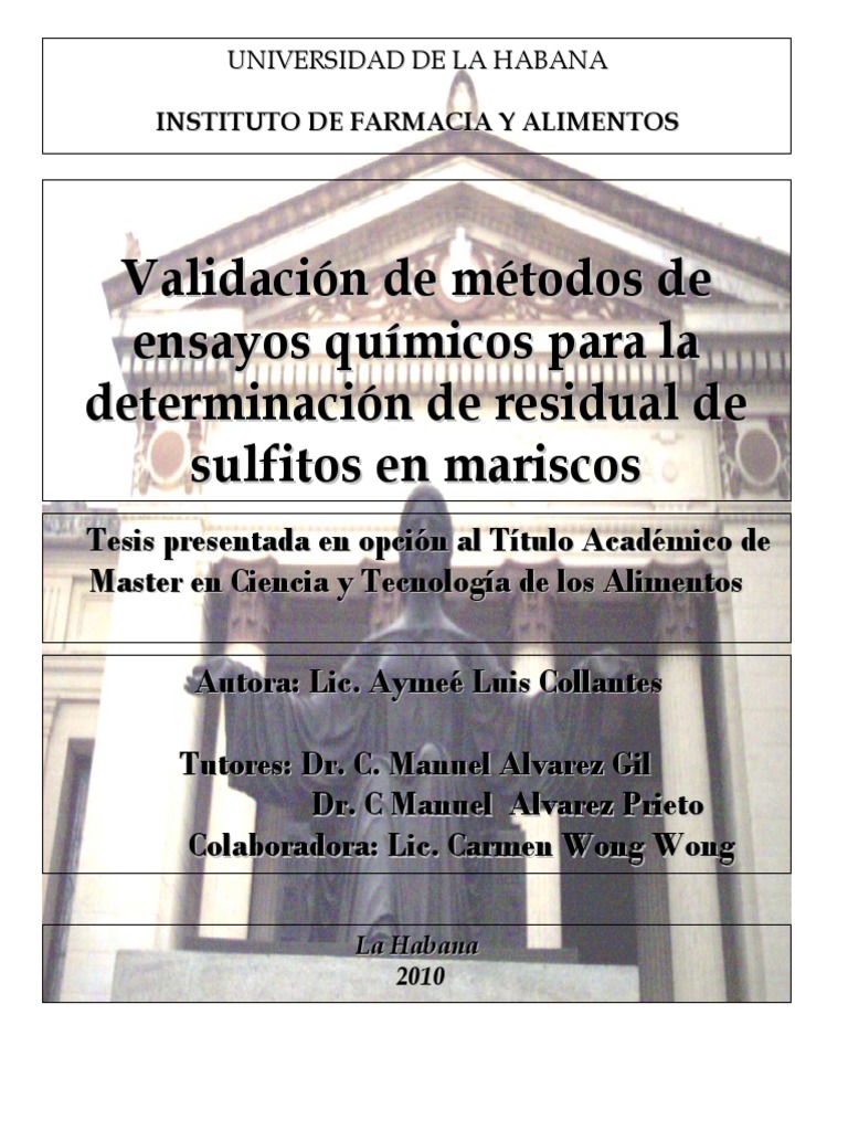 Validacion de Metodos de Ensayo - Aymee Luis-Collantes PDF | PDF ...