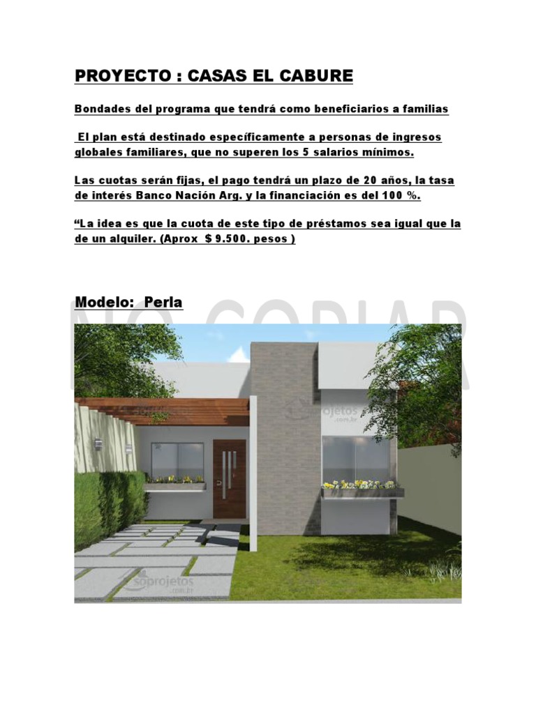 Proyecto de Casas El Cabure | PDF