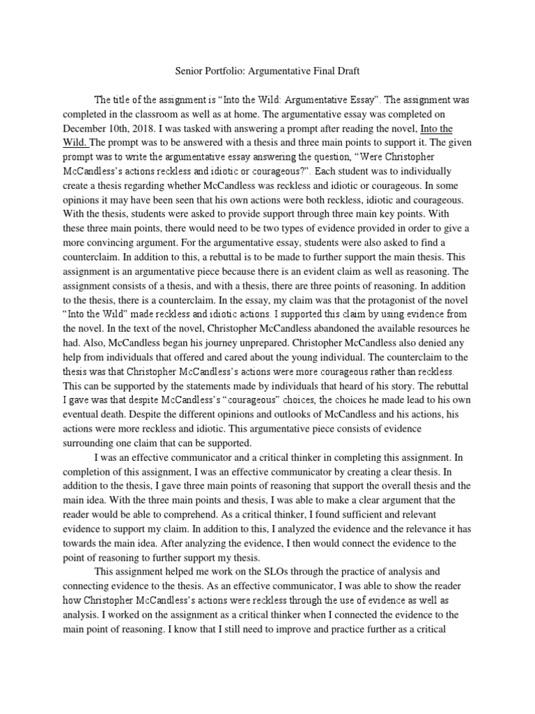 Argumentative Final Draft | PDF | Essays | Learning