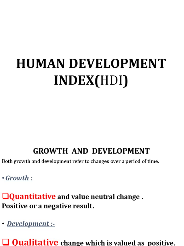 Human Development Index (Hdi) | PDF | Human Development Index | Economies