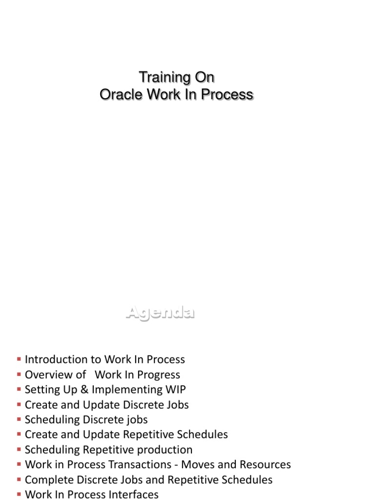 Training On Oracle Work in Process | PDF | Debits And Credits ...