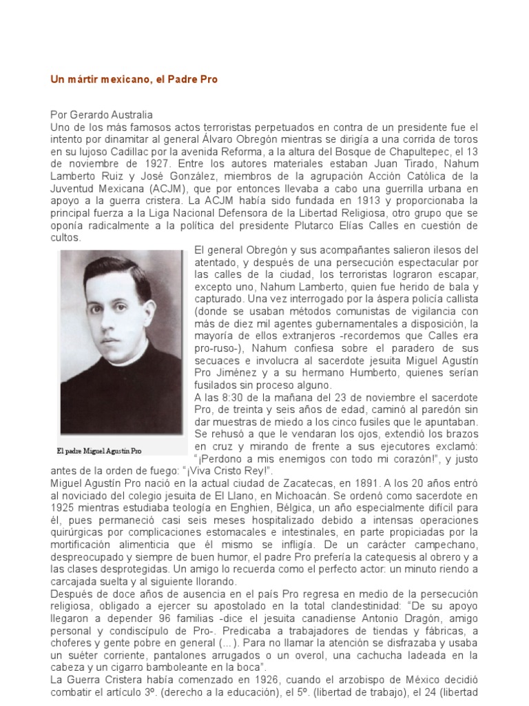 Padre Pro | PDF | Sociedad de jesus | México