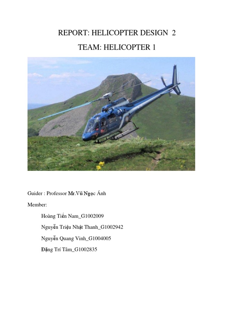 2-Seater Helicopter Design Report | PDF | Helicopter Rotor | Helicopter