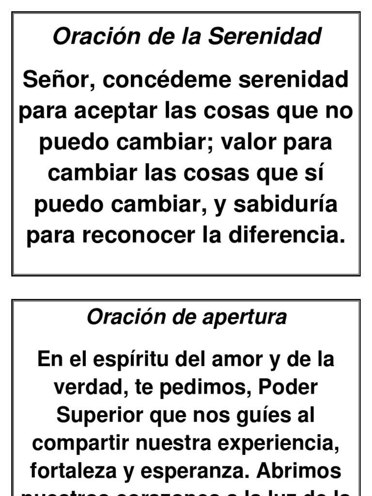 Oración de La Serenidad | PDF