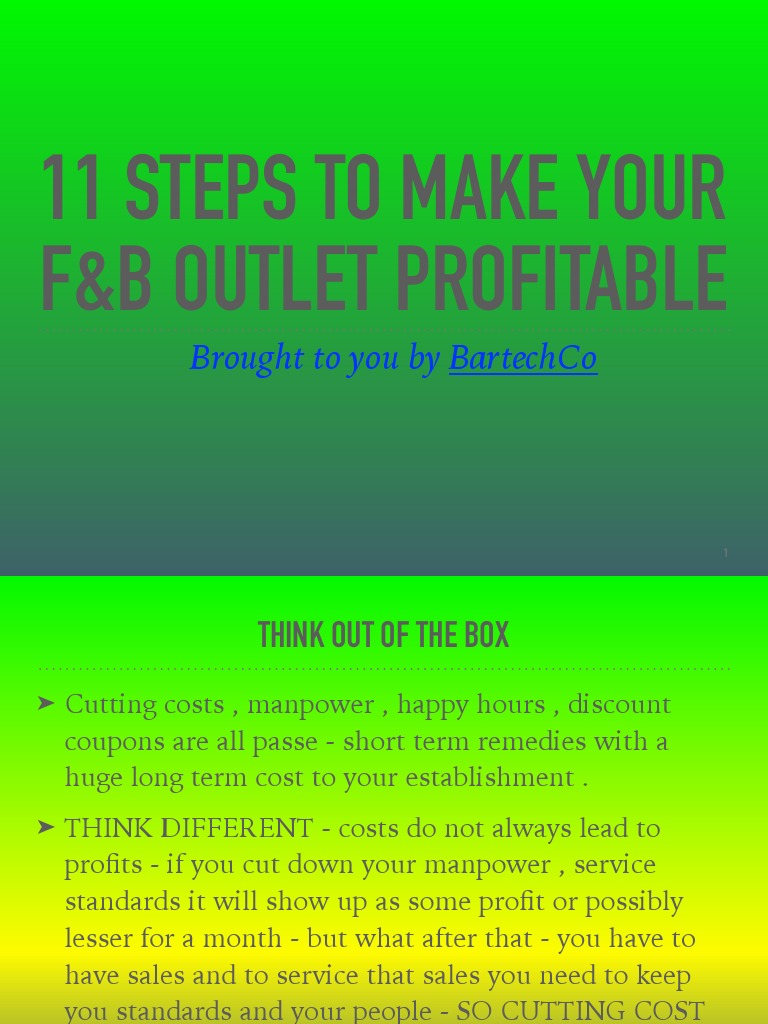 11 Steps To Make Your F&B Outlet Profitable: Brought To You by ...