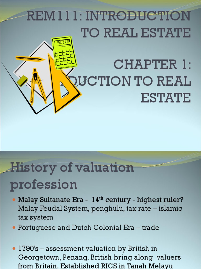 Notes Chapter 1 | PDF | Real Estate Appraisal | Real Property