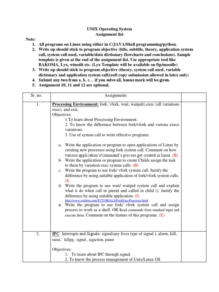 UNIX Operating System Assignments | PDF | Network Socket | Message Passing