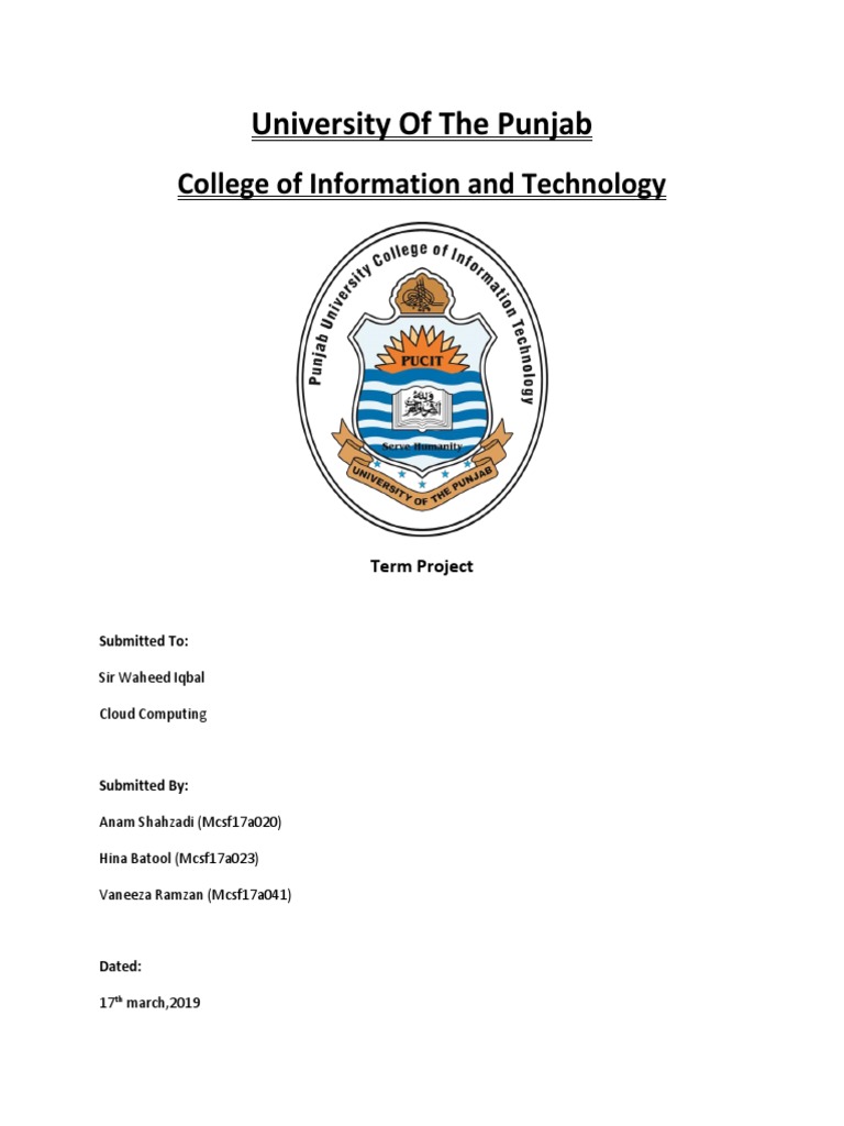 University of The Punjab: College of Information and Technology | PDF