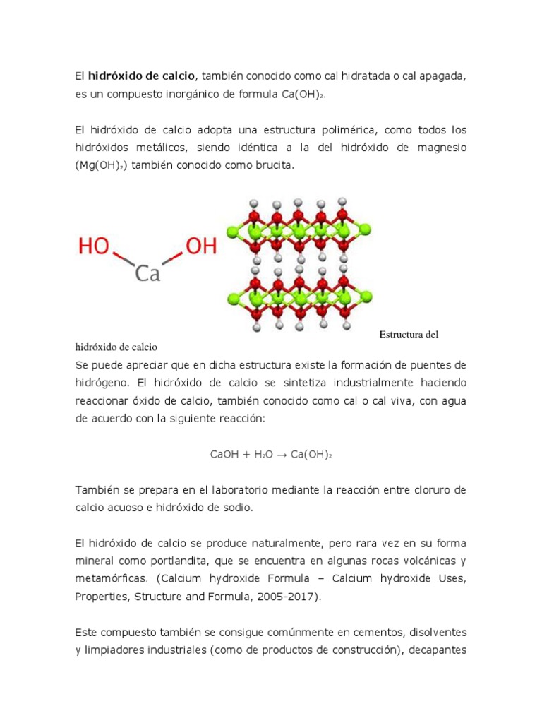 Info de La Cal | PDF | Calcio | Sal (química)