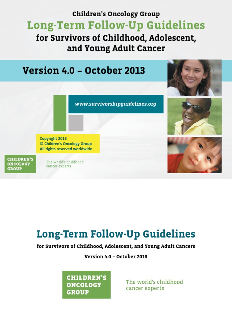 Children's Oncology Group Long-Term Follow-Up Guidelines PDF | PDF ...
