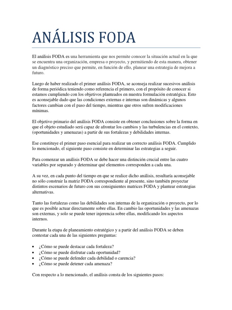Análisis de Fodac | PDF | Análisis FODA | Economias