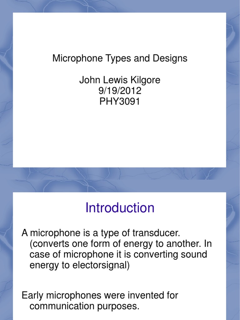 Microphone Types and Structures Explained | PDF | Microphone | Acoustics