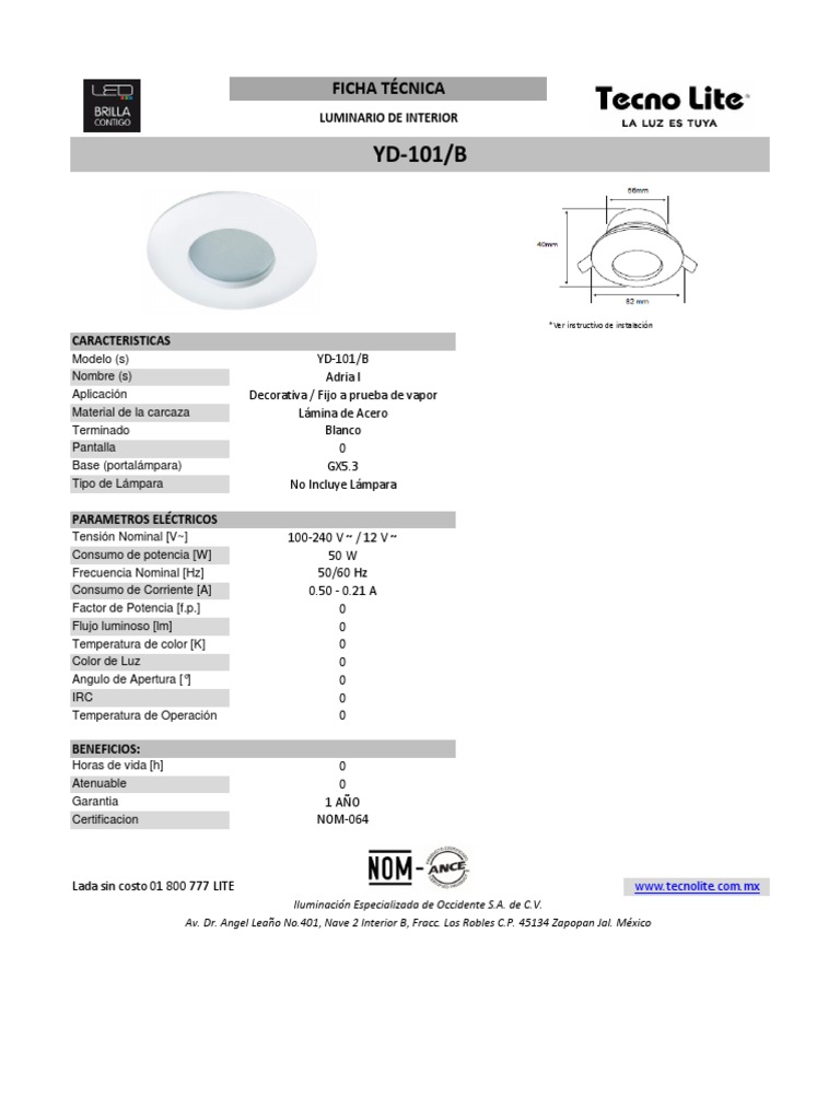Yd-101-B Ficha Tecnica PDF | PDF