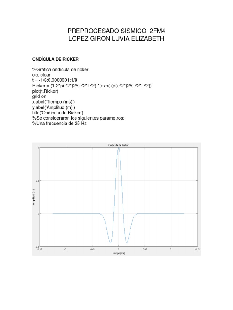 Ondícula de Ricker | PDF