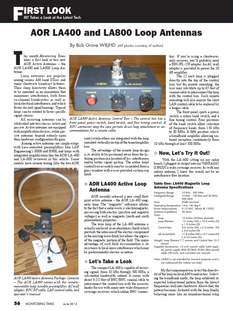 0613 First Look Aorla 400 | PDF | Antenna (Radio) | Coaxial Cable
