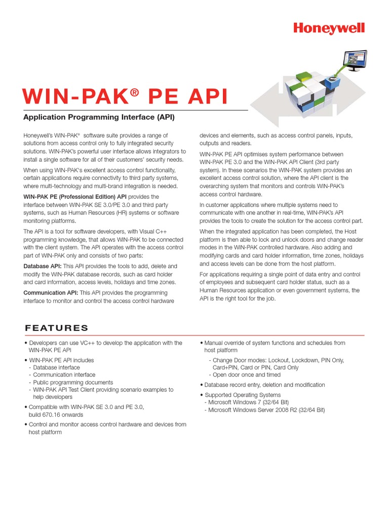 WIN PAK® PE API Datasheet | PDF | Access Control | Application ...
