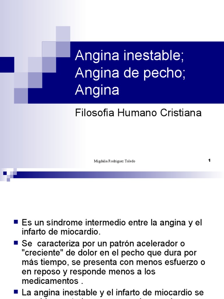 Angina Inestable | PDF | Infarto de miocardio | Medicina CLINICA