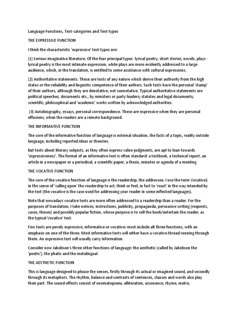 Language Functions | PDF | Poetry | Translations