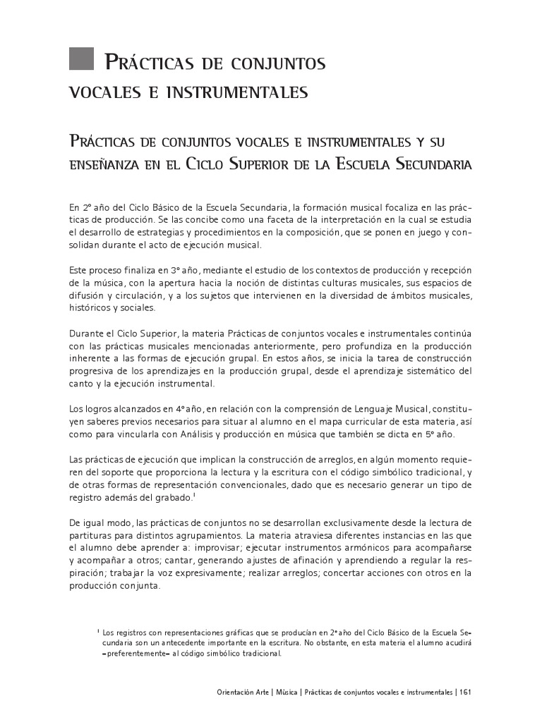 Practicas de Conjuntos Vocales e Instrumentales 5 PDF | PDF | Ritmo ...