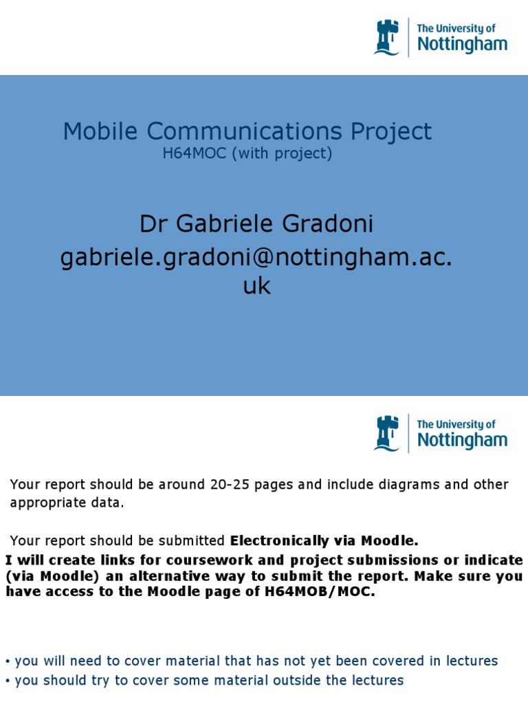 Mobile Communications Project: DR Gabriele Gradoni Gabriele - Gradoni ...