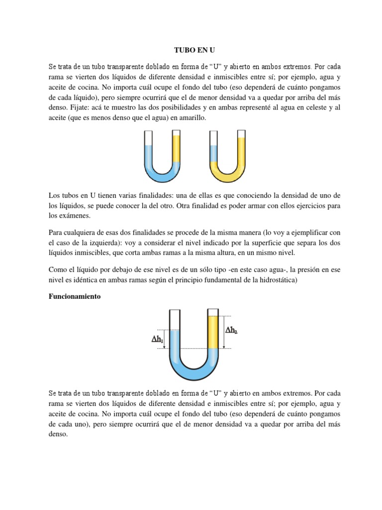 Tubo en U | PDF | Medida de presión | Presión