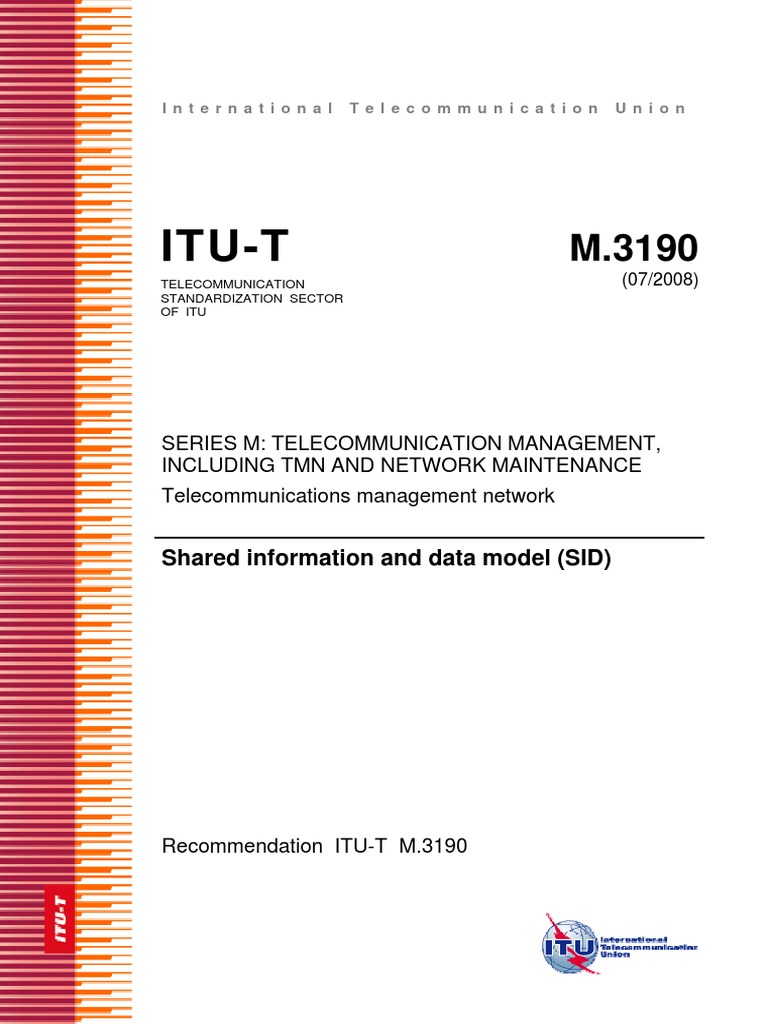Itu-T: Shared Information and Data Model (SID) | PDF | Conceptual Model | Data Model