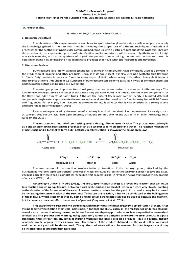 Module 5: Project Proposal | PDF | Ester | Chemical Reactions