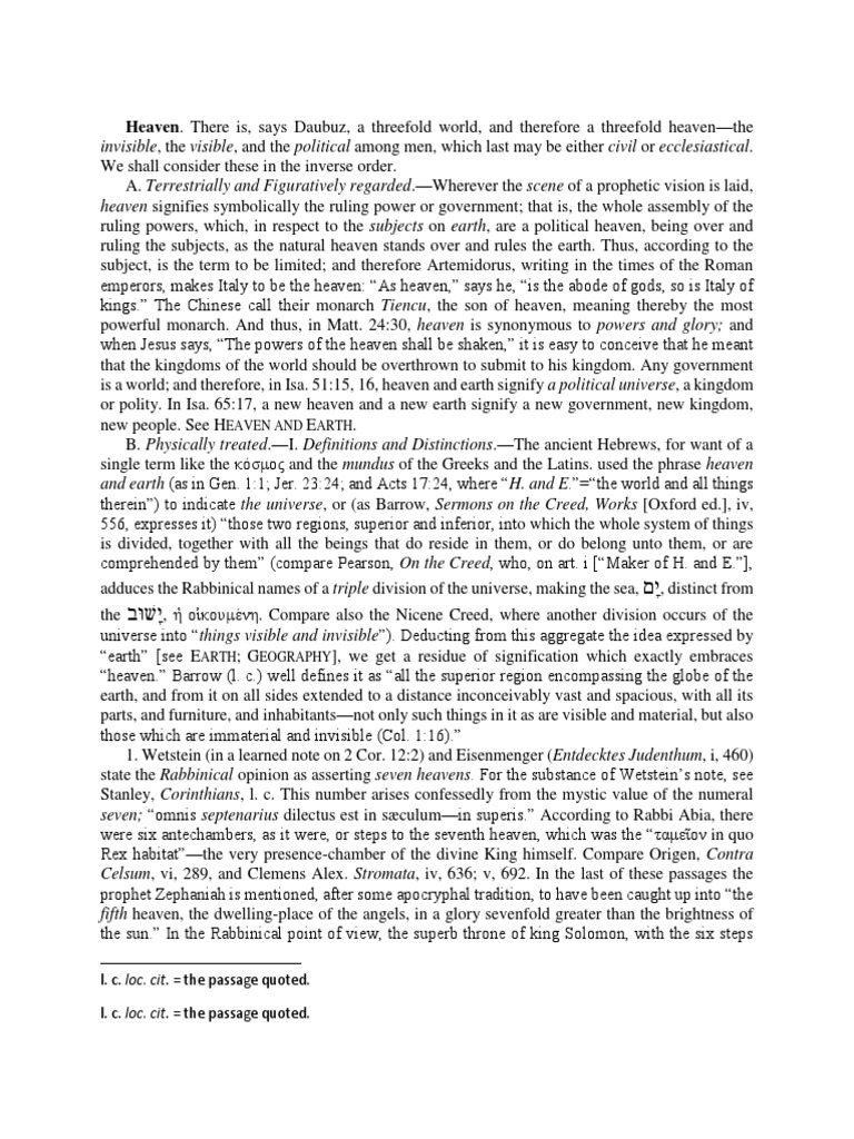 Heaven. There Is, Says Daubuz, A Threefold World, and Therefore A ...