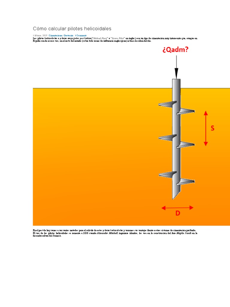 Cómo Calcular Pilotes Helicoidales | PDF | Fundación (Ingeniería ...