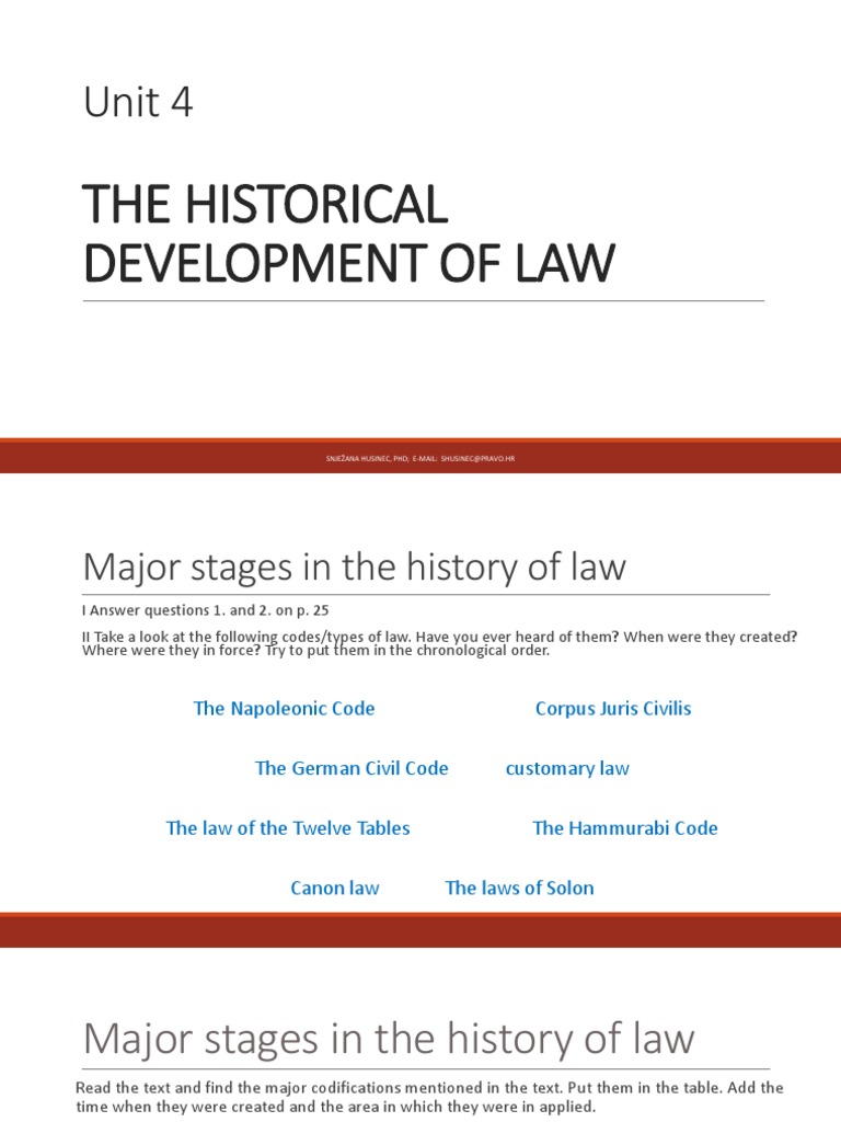 Unit 4. Historical Development of Law | PDF