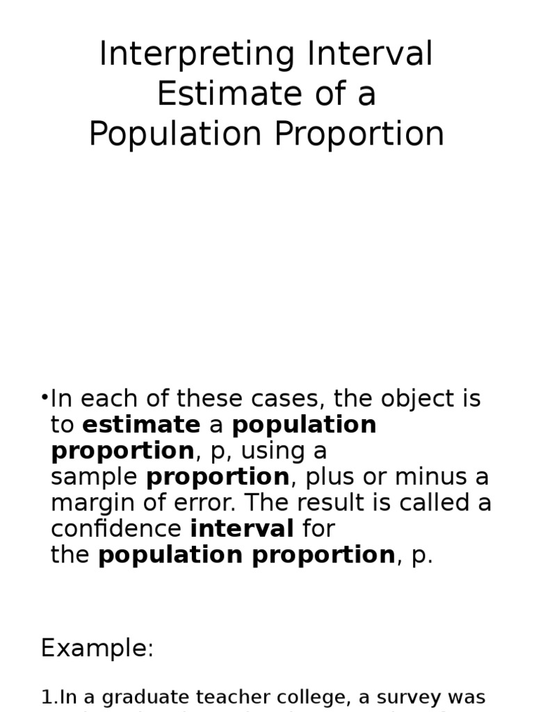 Interpreting Interval Estimate of A Population Proportion | PDF ...
